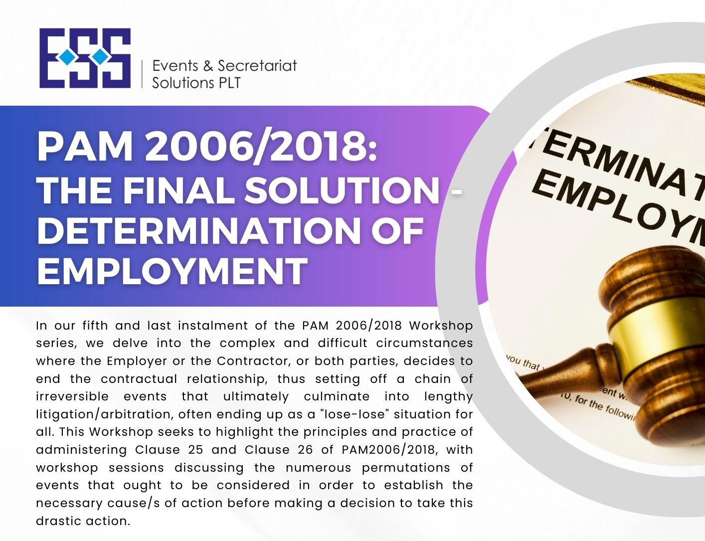 PAM 2006 / 2018: The Final Solution - Determination of Employment - Contract Solutions-i Events
